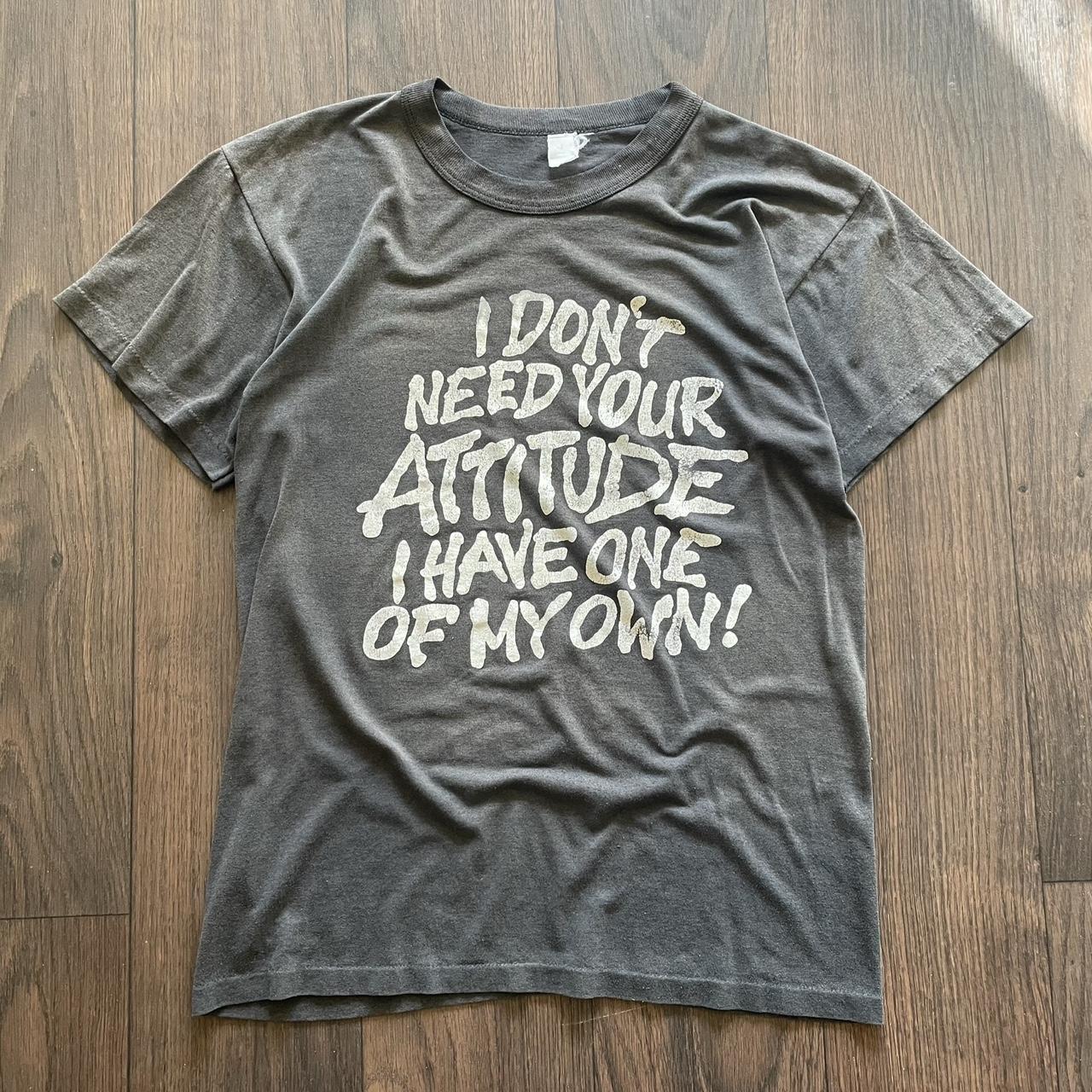 80s faded black comedic graphic t-shirt... | Depop