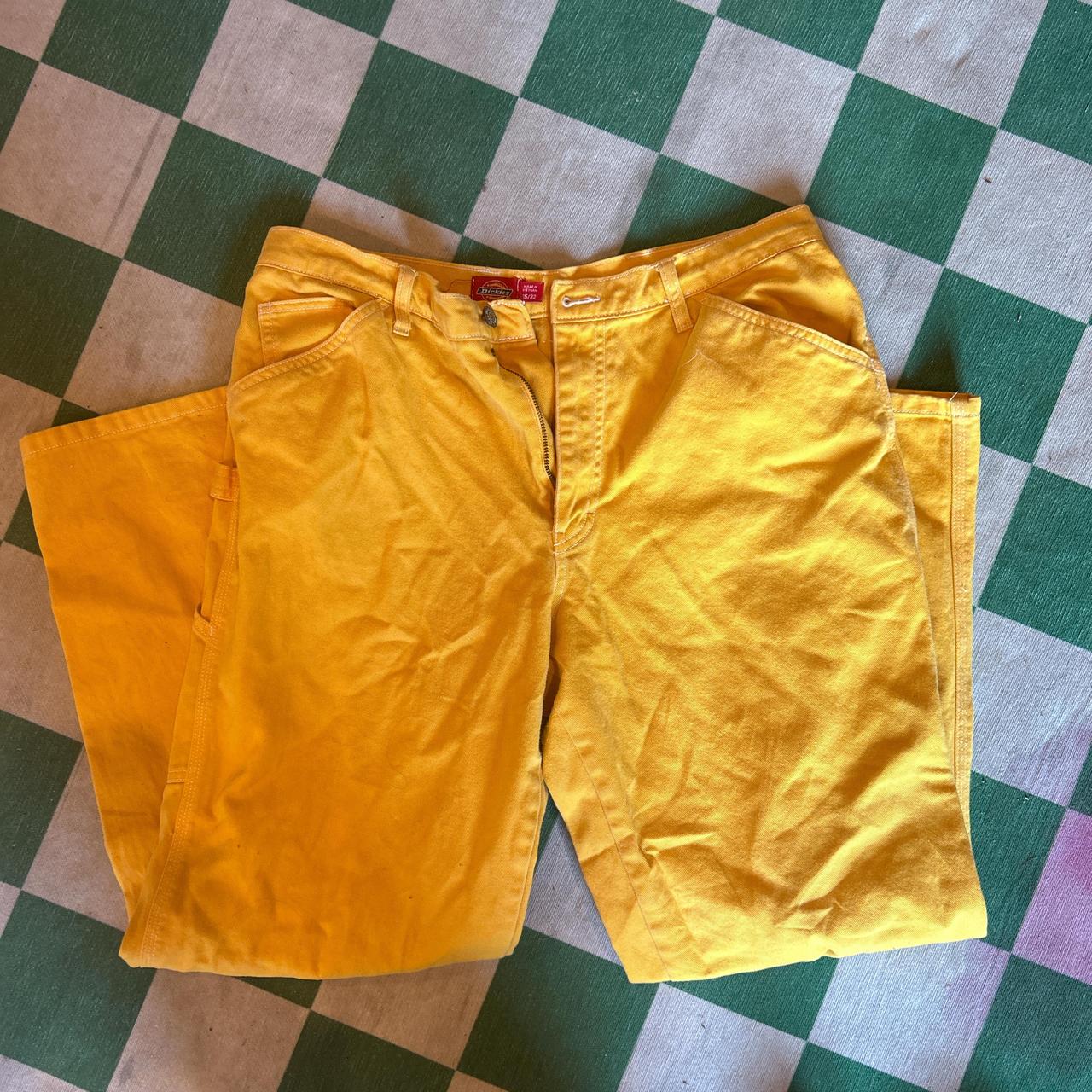 Yellow dickies cargo pants! Size 15/32 but fits like... - Depop