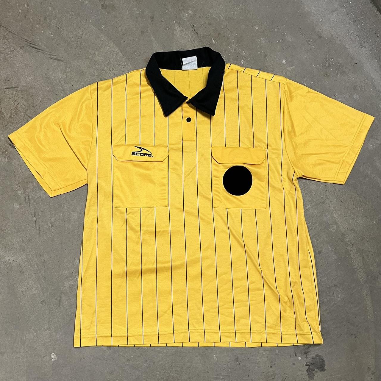 Vintage Score Soccer Referee Yellow Jersey Size... - Depop