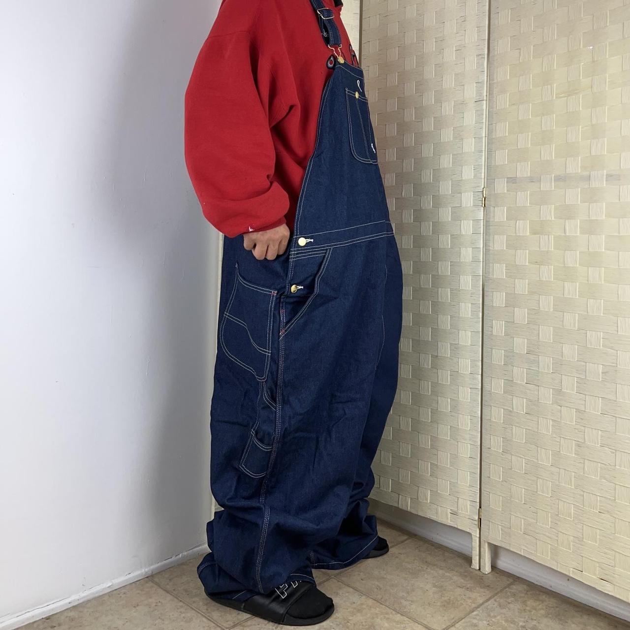 Vintage Dickies Dark Washed Super Big Overalls Ok i... - Depop
