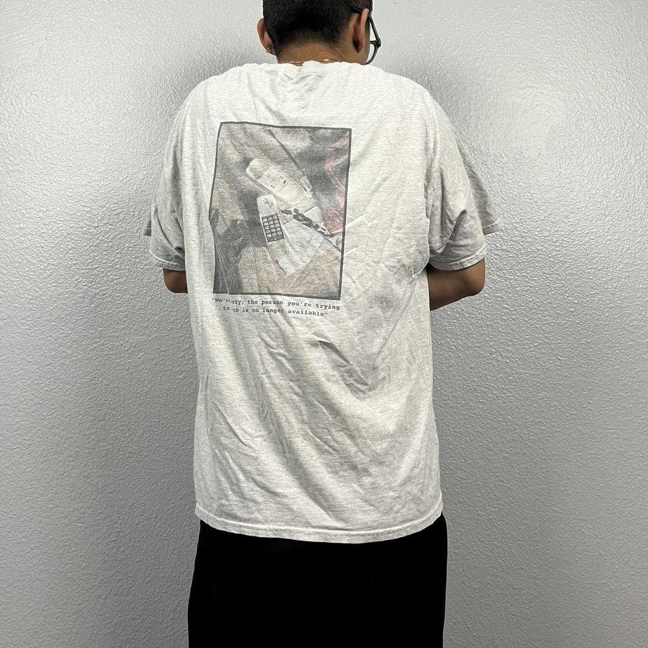 Y2K No Service Light Grey Faded Graphic... | Depop