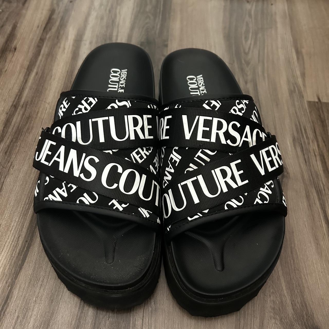 Versace slides size 7 barely worn message me for... - Depop