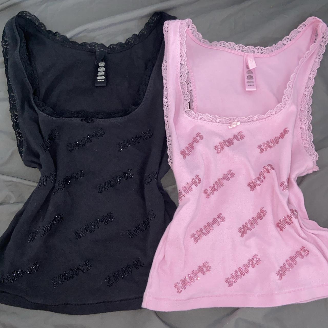 PINK TANK ON HOLD!!! BLACK IS SOLD! Skims rhinestone... - Depop