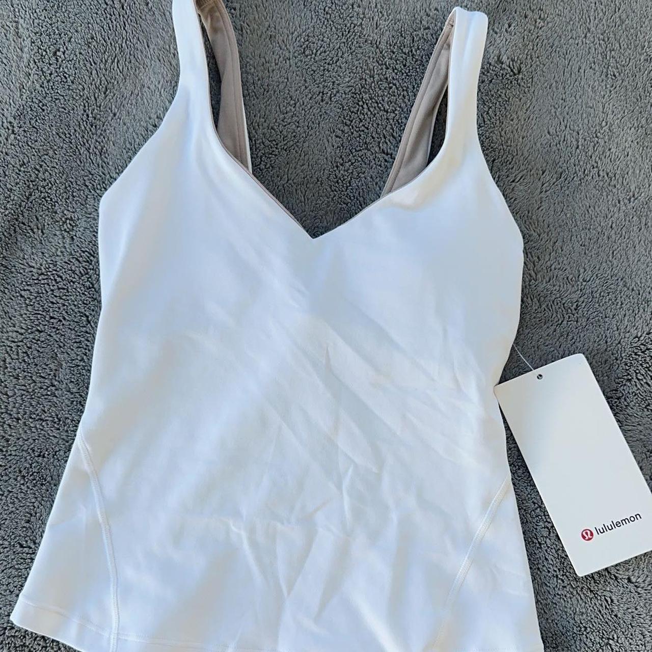 white lululemon align tank size 0 waist length brand... - Depop