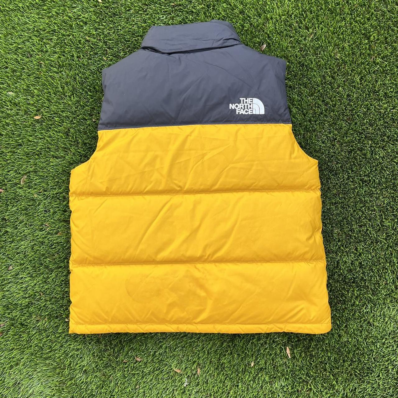 The North Face Yellow Vest Puffer Jacket Nuptse 700... - Depop