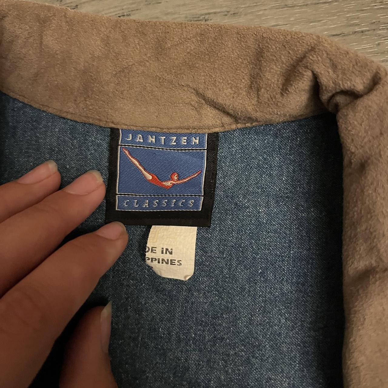 Vintage Jantzen Classics Denim Jacket/Blazer Tan... - Depop