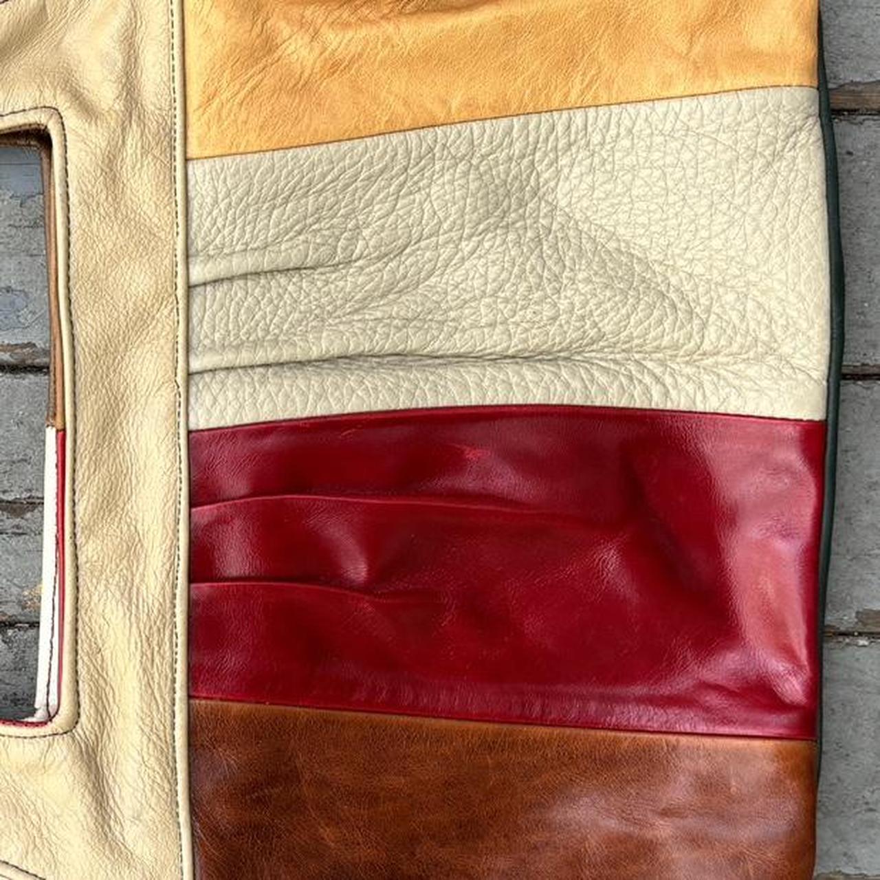 Vintage Patchwork Leather Purse💛 Genuine leather... - Depop