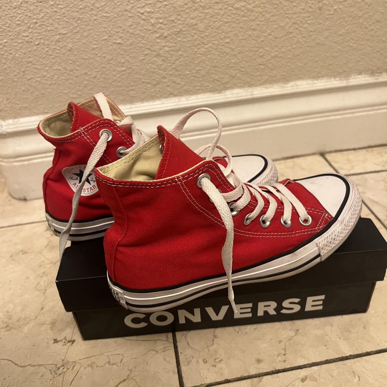 Red High Top Converse - size 4 men/6 women -... - Depop