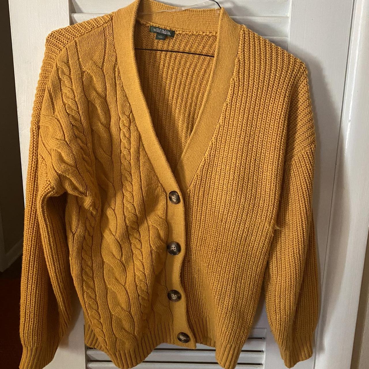 Medium Wild Fable 2022 Cardigan in mustard yellow. I... - Depop