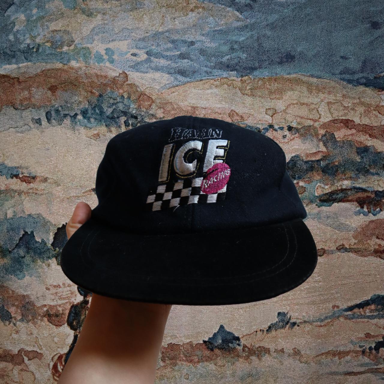 Vintage 90s Hahn Ice Beer Racing Felt Corduroy Cap... | Depop