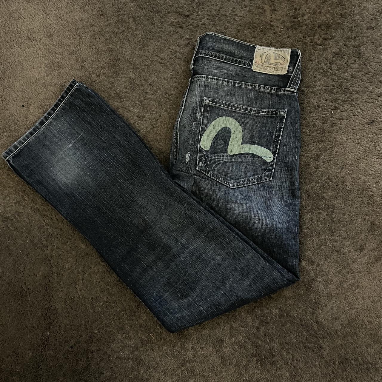 Evisu Distressed Jeans puma collab size: 34 x 34... | Depop