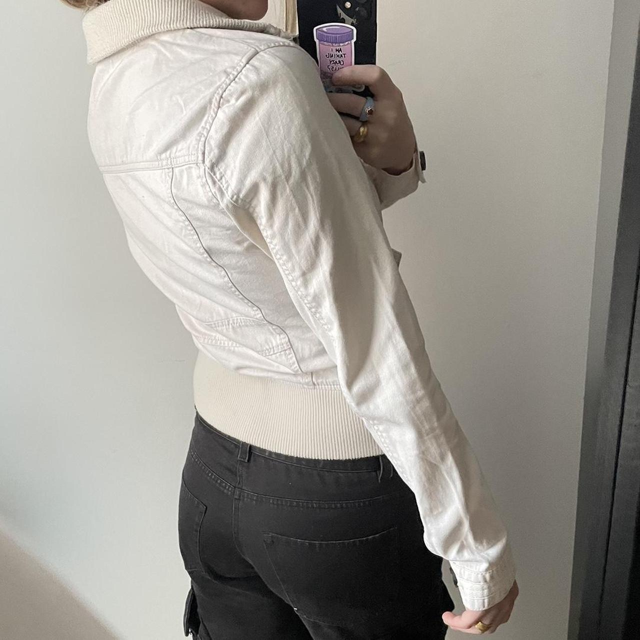 Vintage white racer Y2K jacket Cotton motocross... - Depop