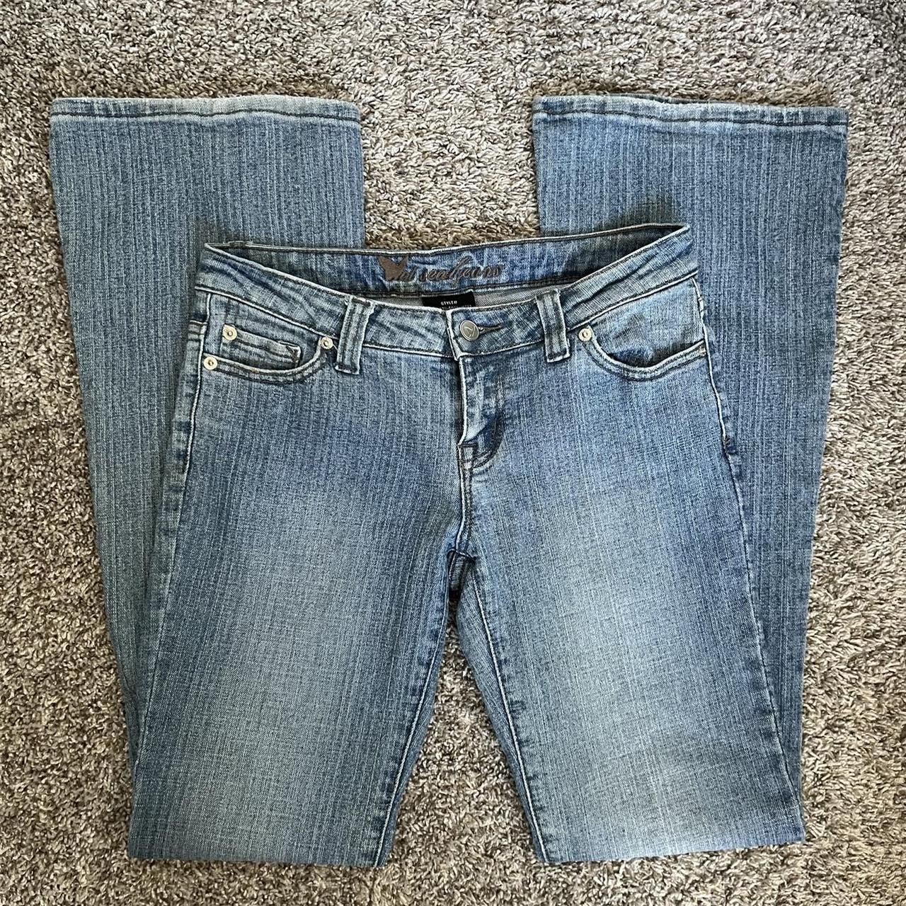 wet seal low rise flare jeans waist~ 30” rise~... - Depop