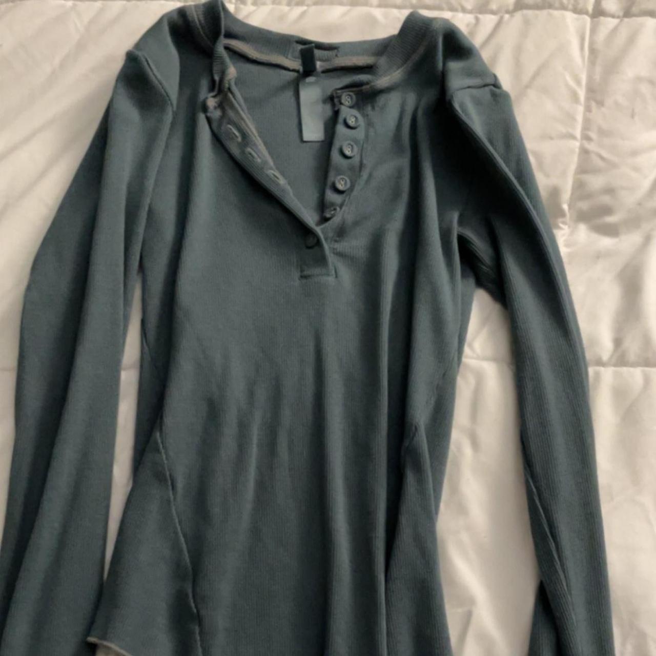 SKIMS cotton rob henley long sleeve top Original... - Depop