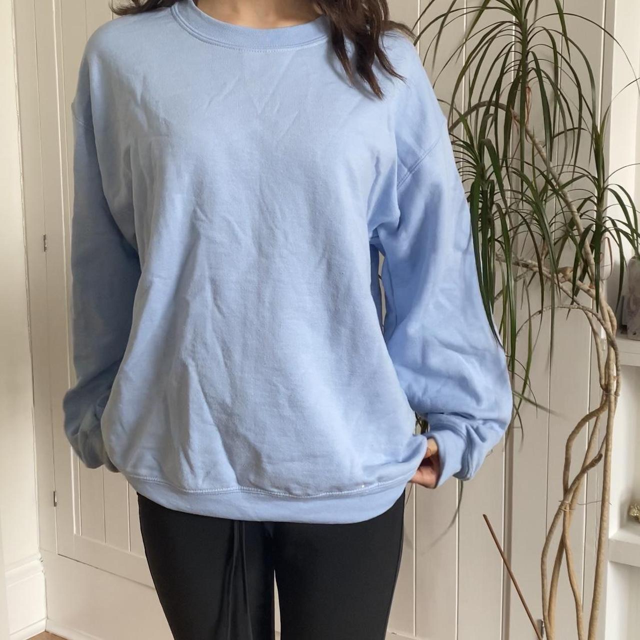 Oversized blue sweater. Baby blue pull over jumper.... - Depop