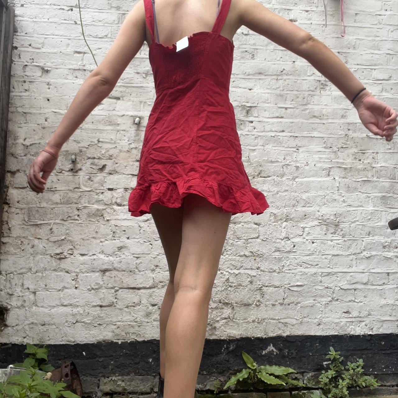 Such a cute rara red sexy button up mini sun dress.... - Depop