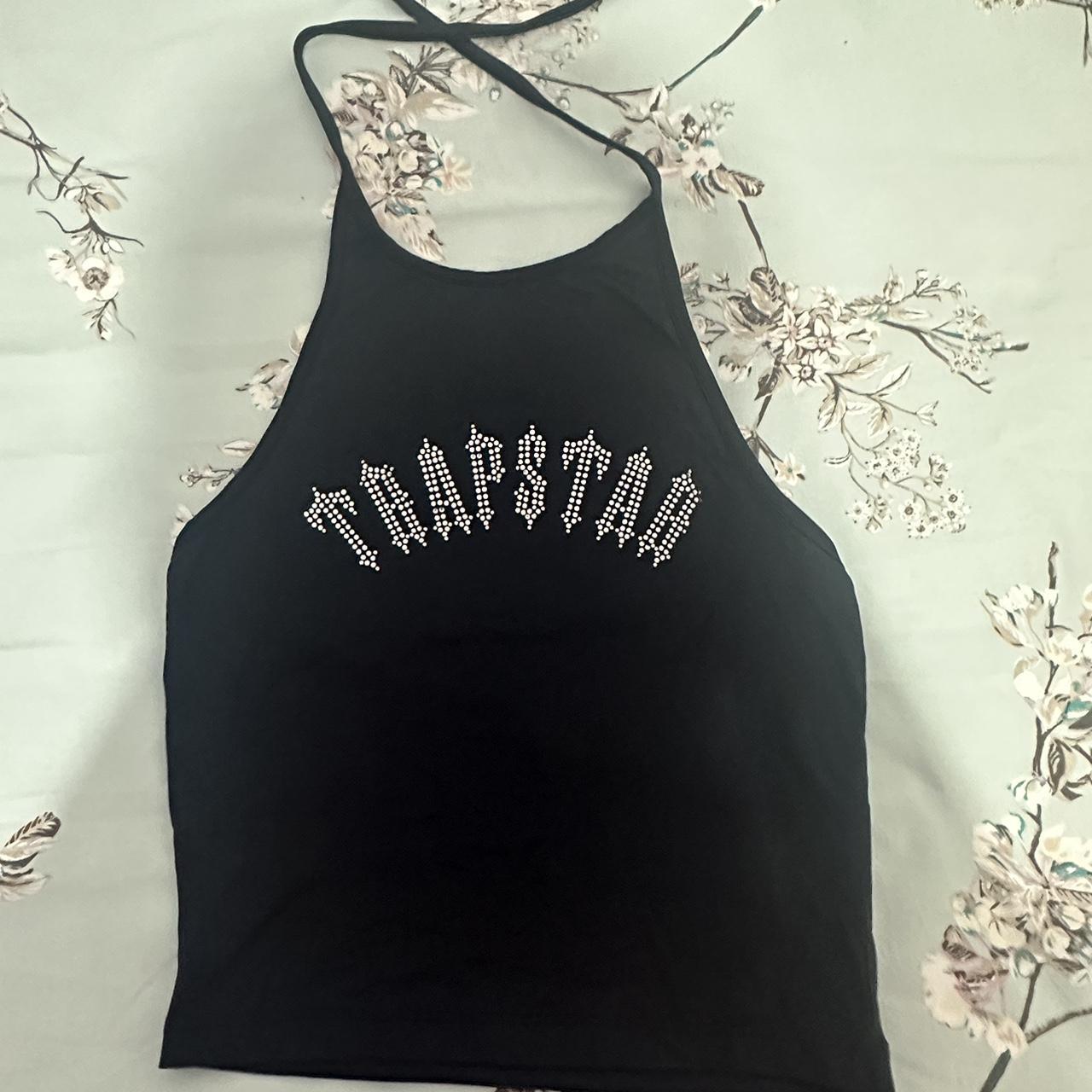 Rare trapstar rhinestone tie back halter neck top... - Depop