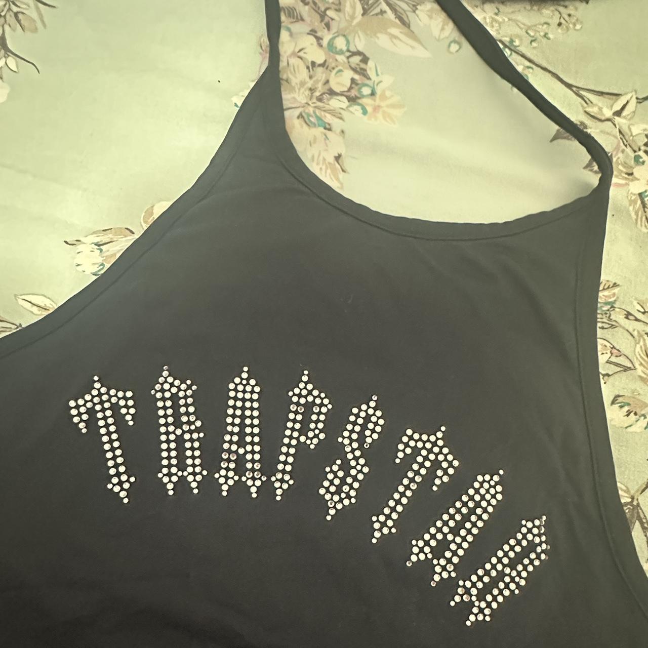 Rare trapstar rhinestone tie back halter neck top... - Depop