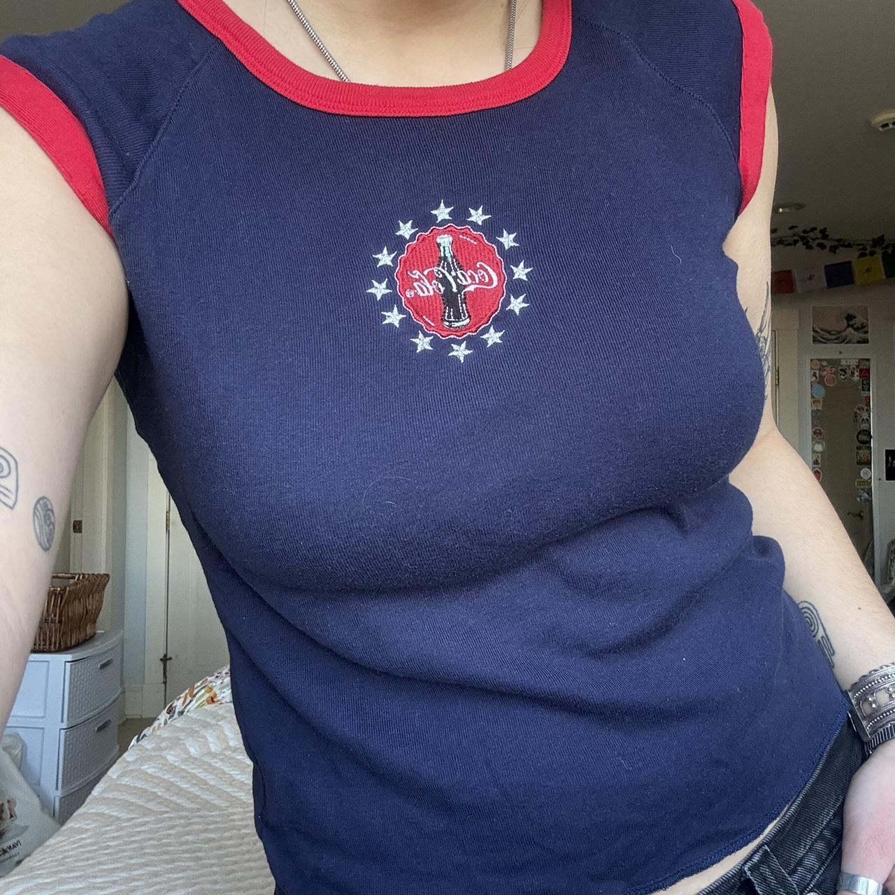 Original navy and red Coca-Cola tee!! No flaws,... - Depop