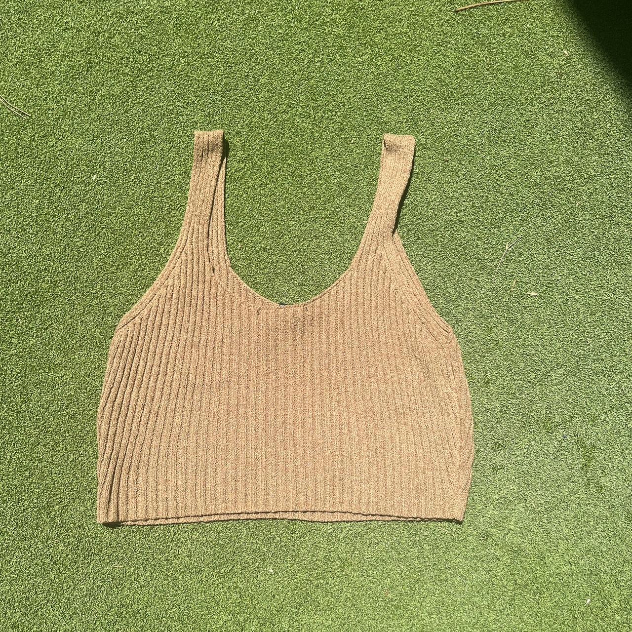 Brown Crop Top I Dont Know What Material This Is Depop