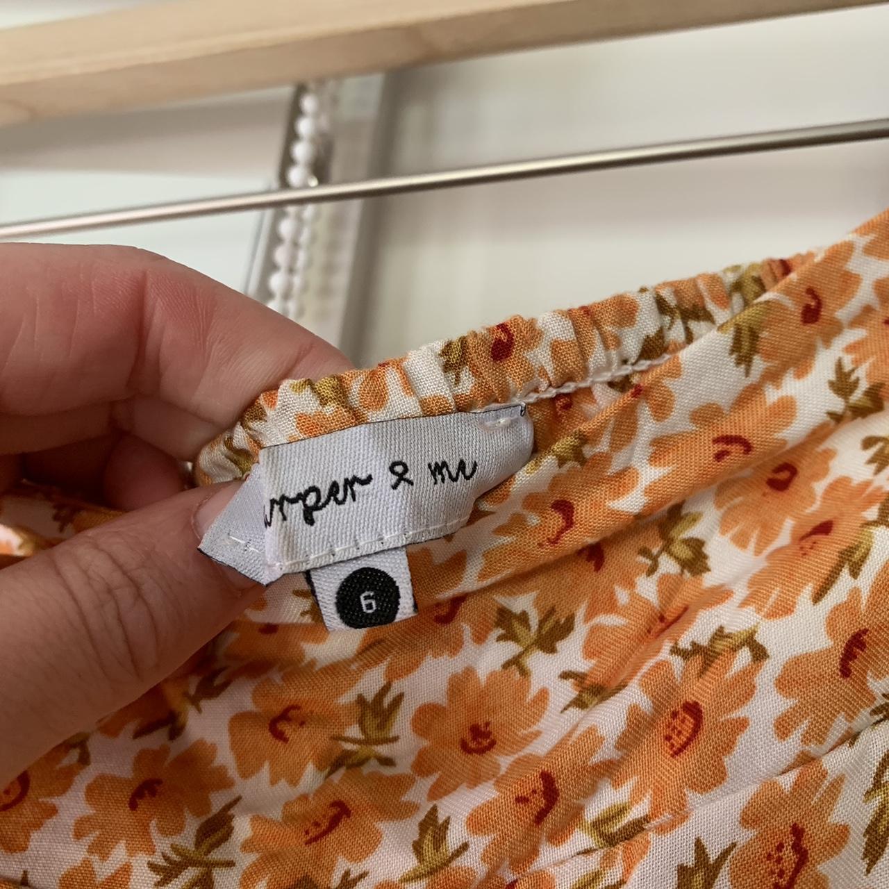 - Harper and me orange floral pants - size 6 -... | Depop