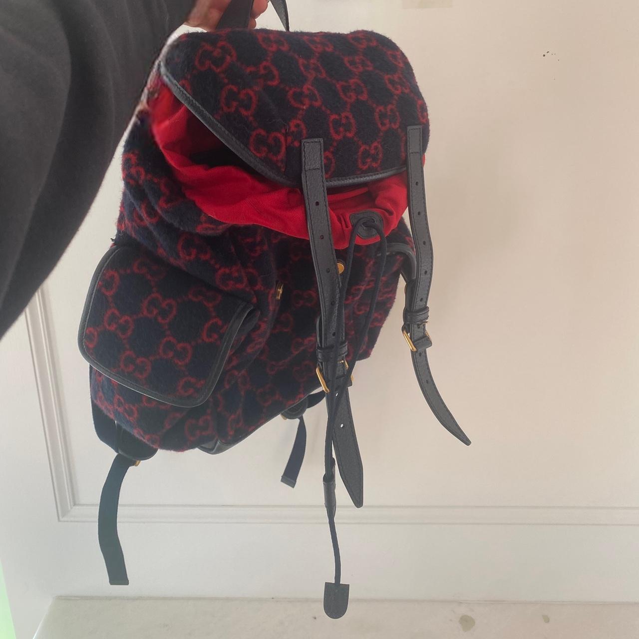Gucci monogram wool backpack 100% authentic Brand... - Depop