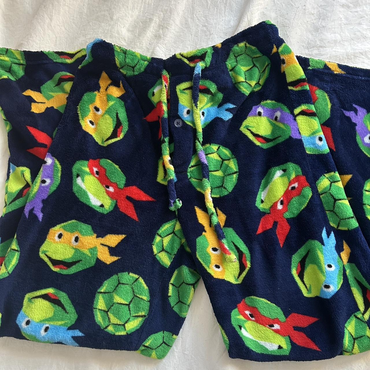 teenage mutant ninja turtles fuzzy pj pants size s... - Depop