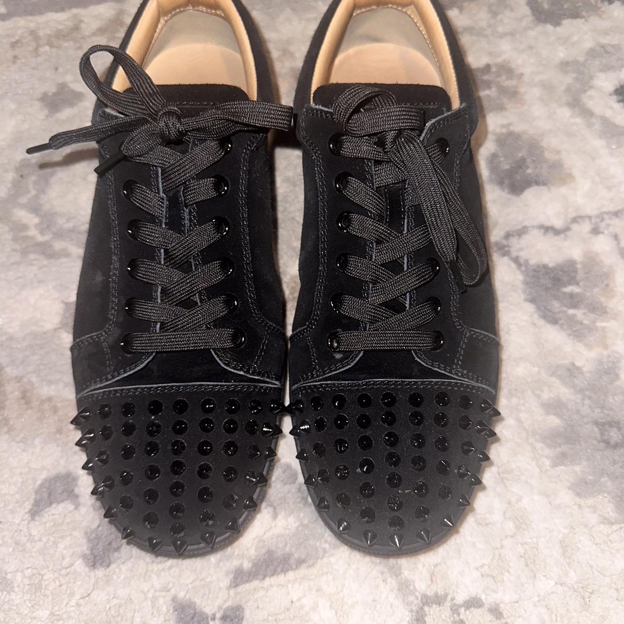 Christian Louboutin all black red bottoms... - Depop