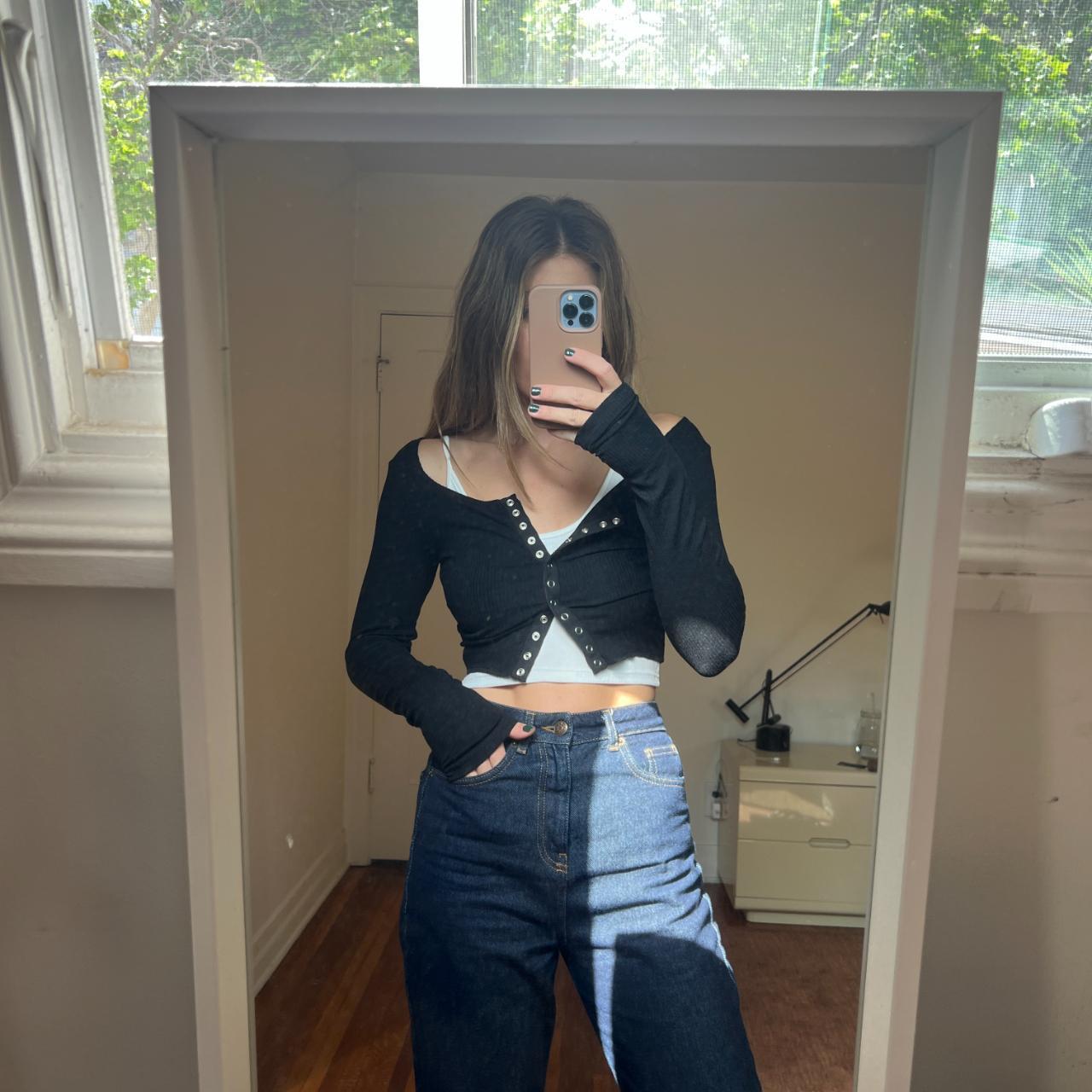 black & white tank + cardi set size small - Depop