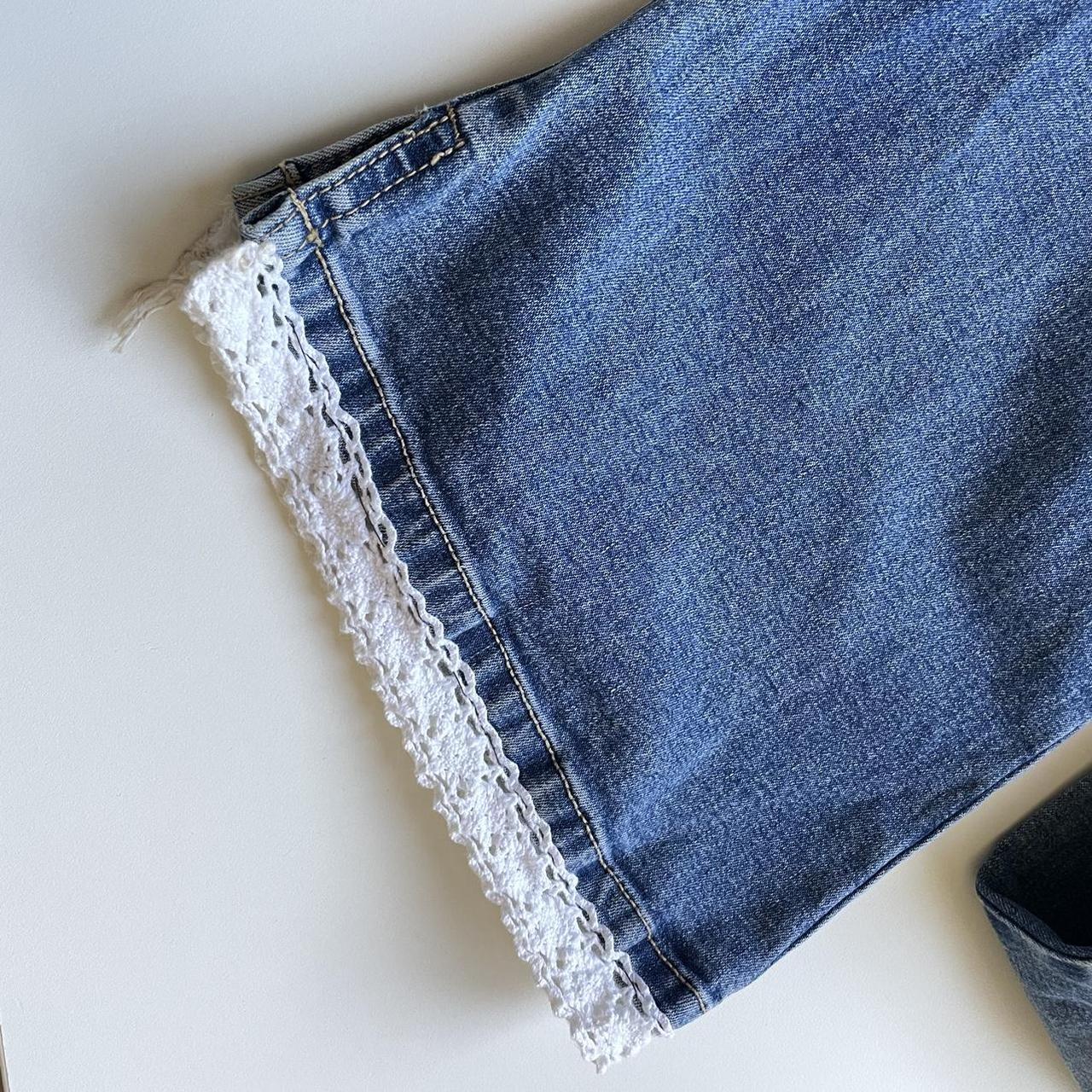 Bootcut Jeans with Lace Detailing 🤍 DM to purchase... - Depop