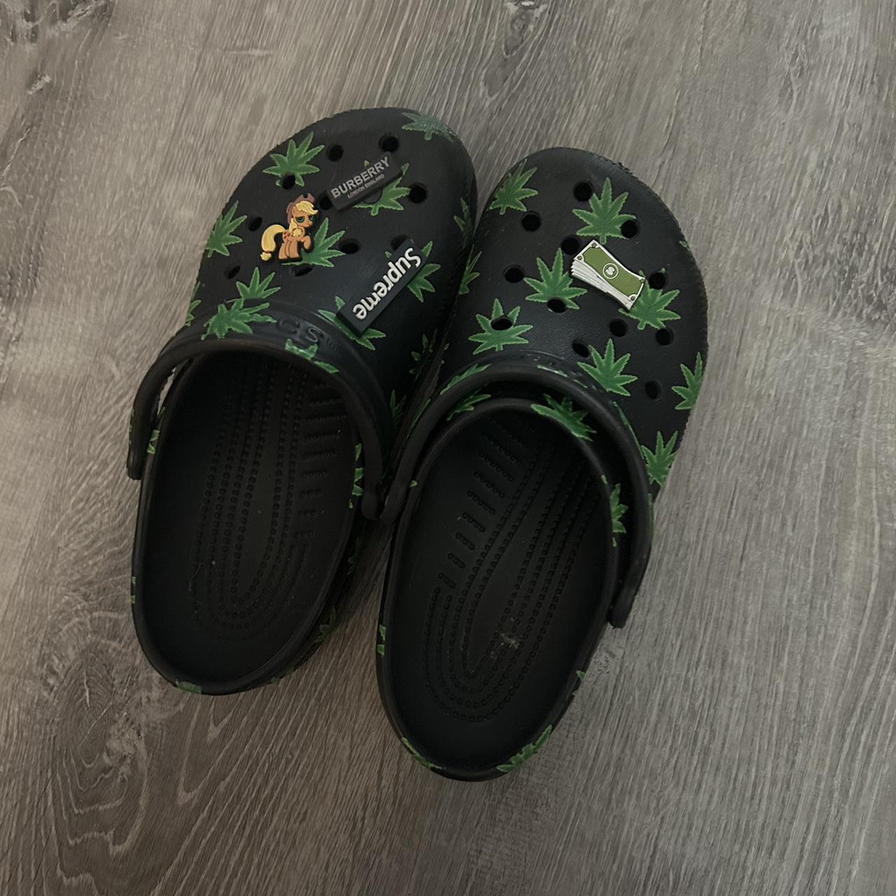gently used weed crocs price includes the charms if... - Depop