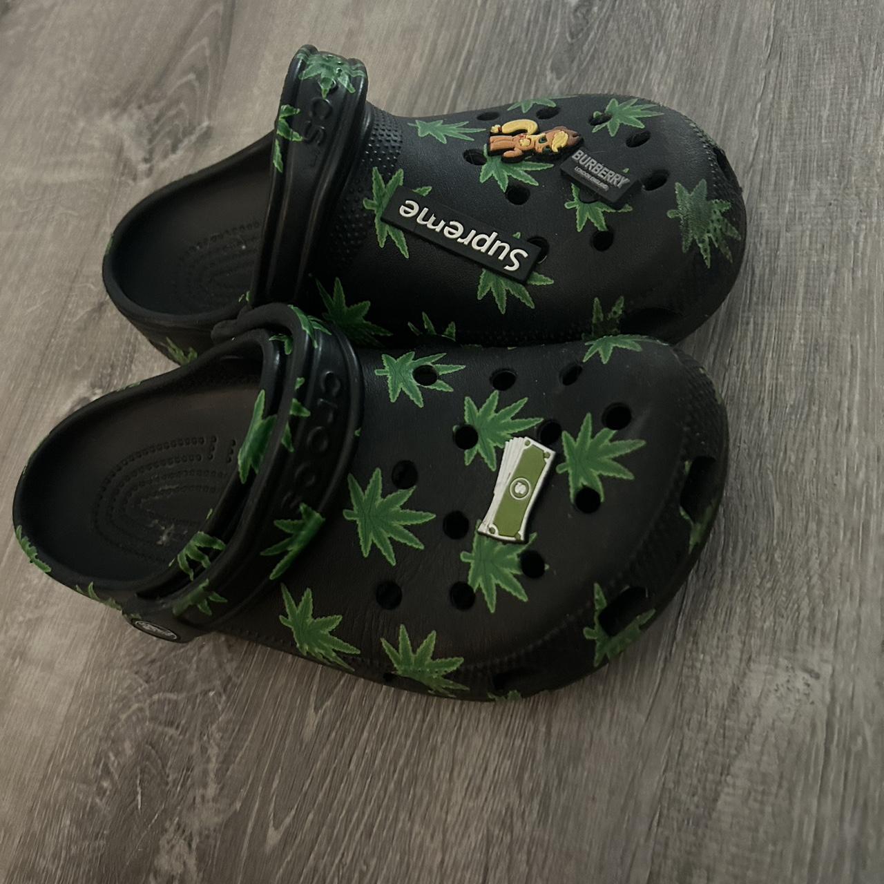 gently used weed crocs price includes the charms if... - Depop