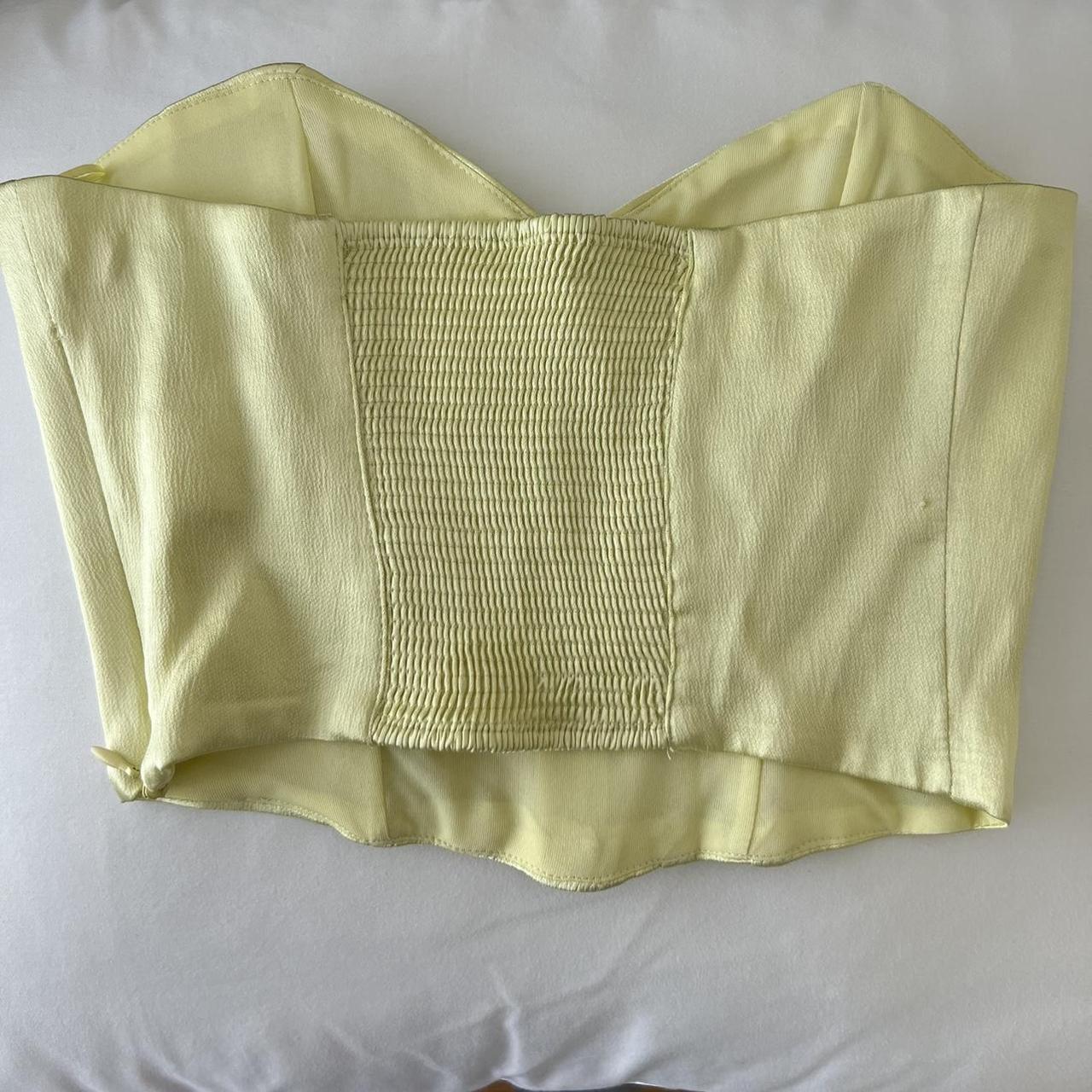 Zara neon green / yellow bustier top NWT Size... - Depop