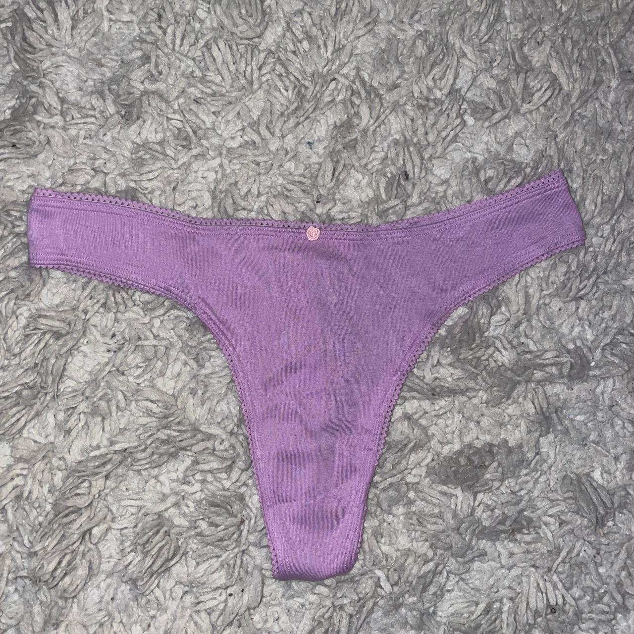 super cute purple Victoria’s secret thong w flower... - Depop