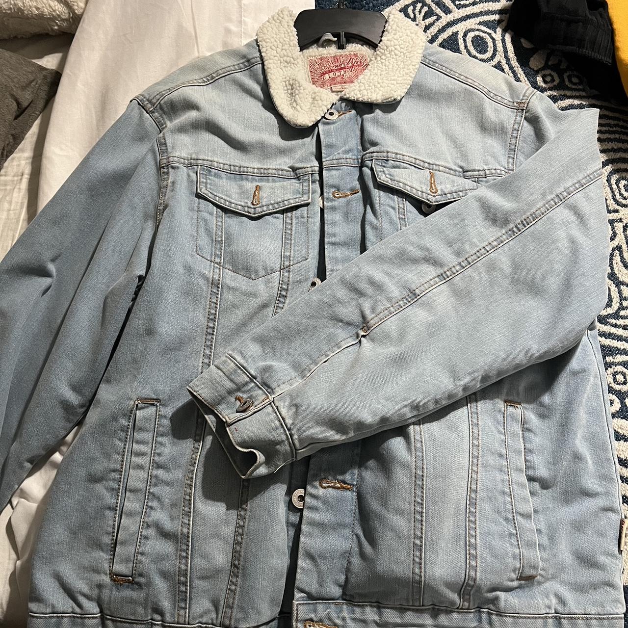 Jean jacket with fluff inside 20 obo - Depop