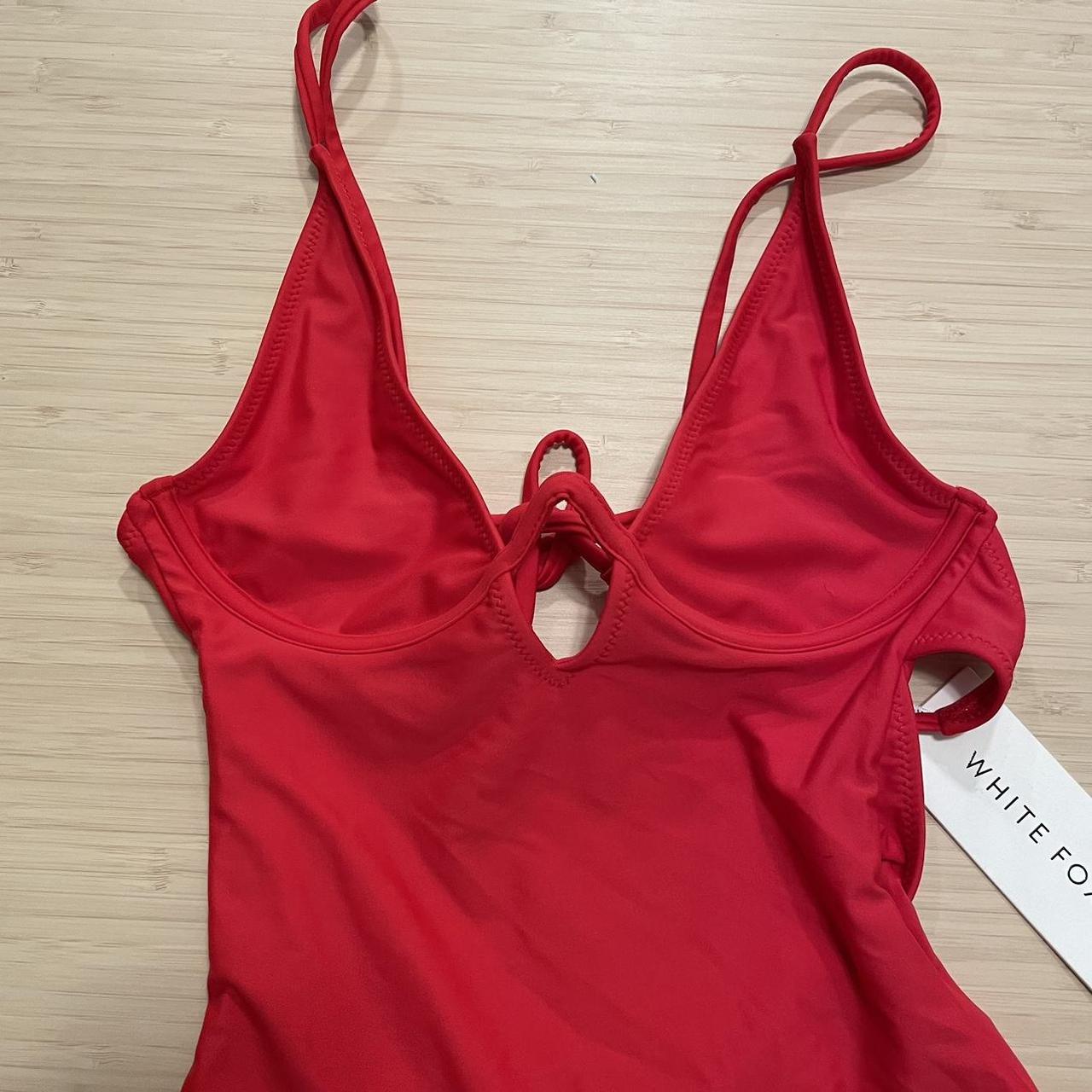 White fox red one piece swimsuit size xs brand new... - Depop