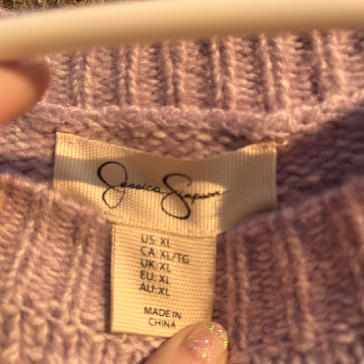 Lilac Jessica Simpson crop sweater. Soft pastel... - Depop