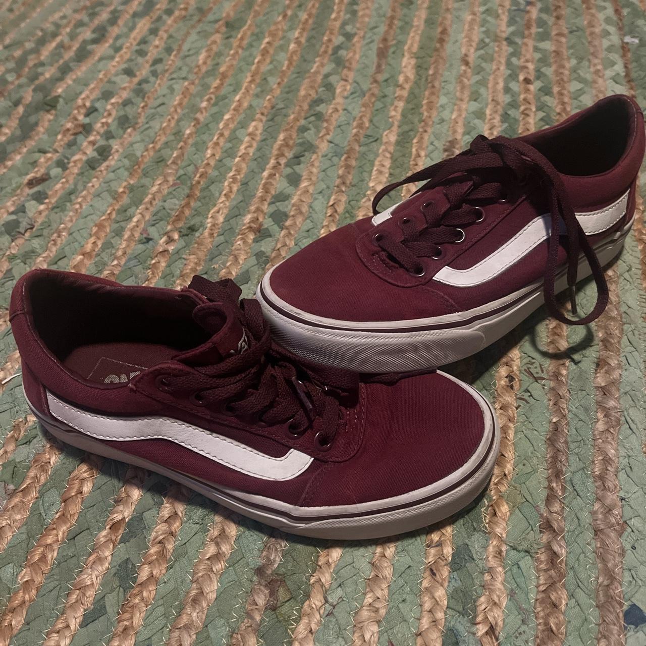 like new burgundy vans size 7 women's - Depop