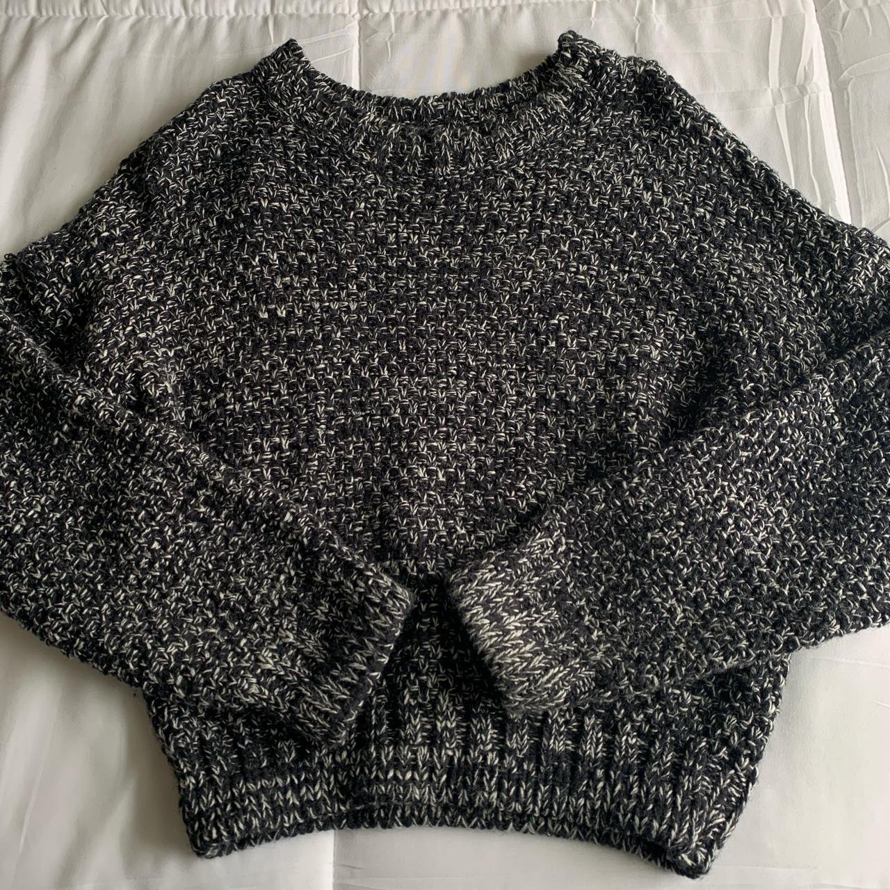 forever 21 black & gray sweater - super warm & cozy... - Depop