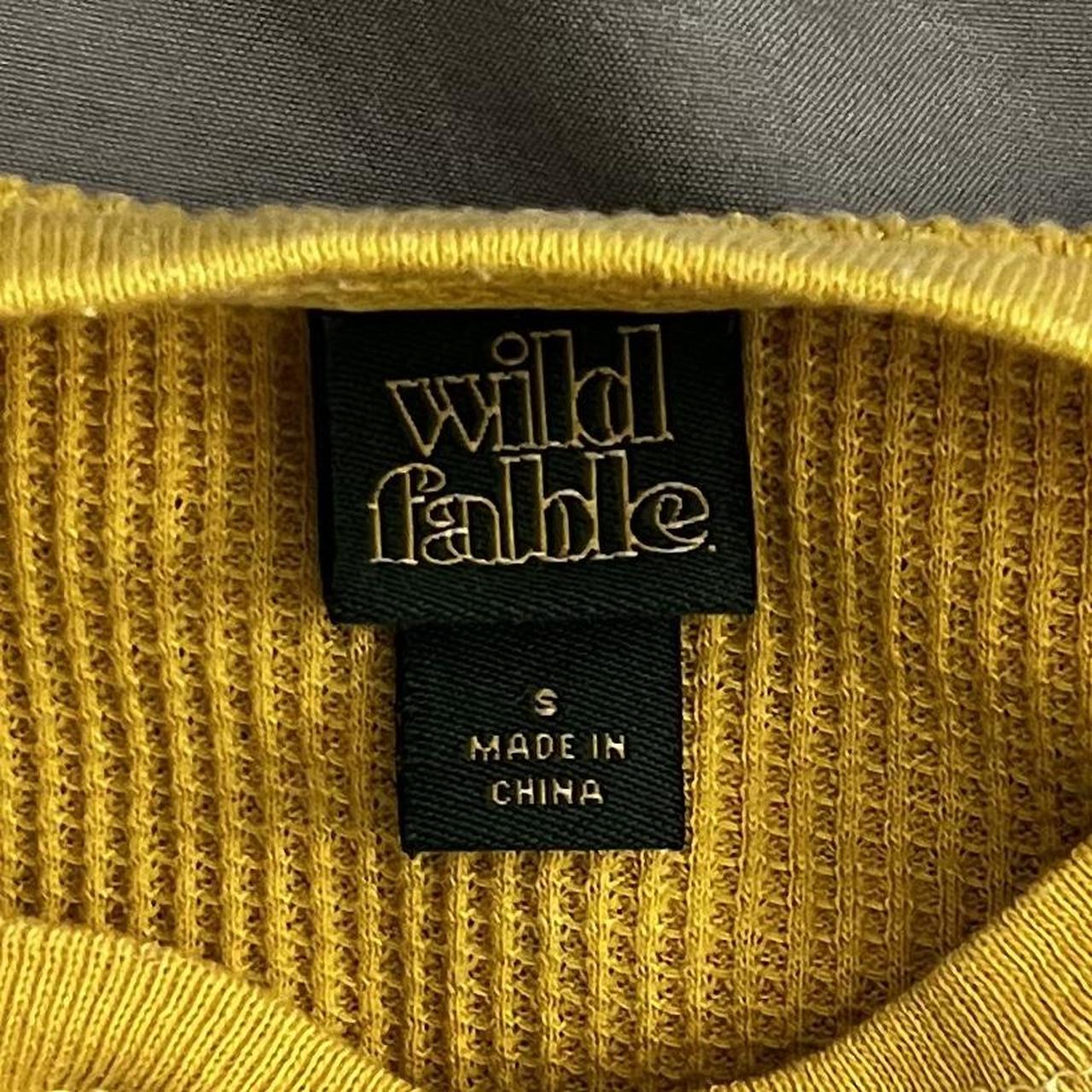 Wild Fable mustard yellow long sleeve henley crop... - Depop