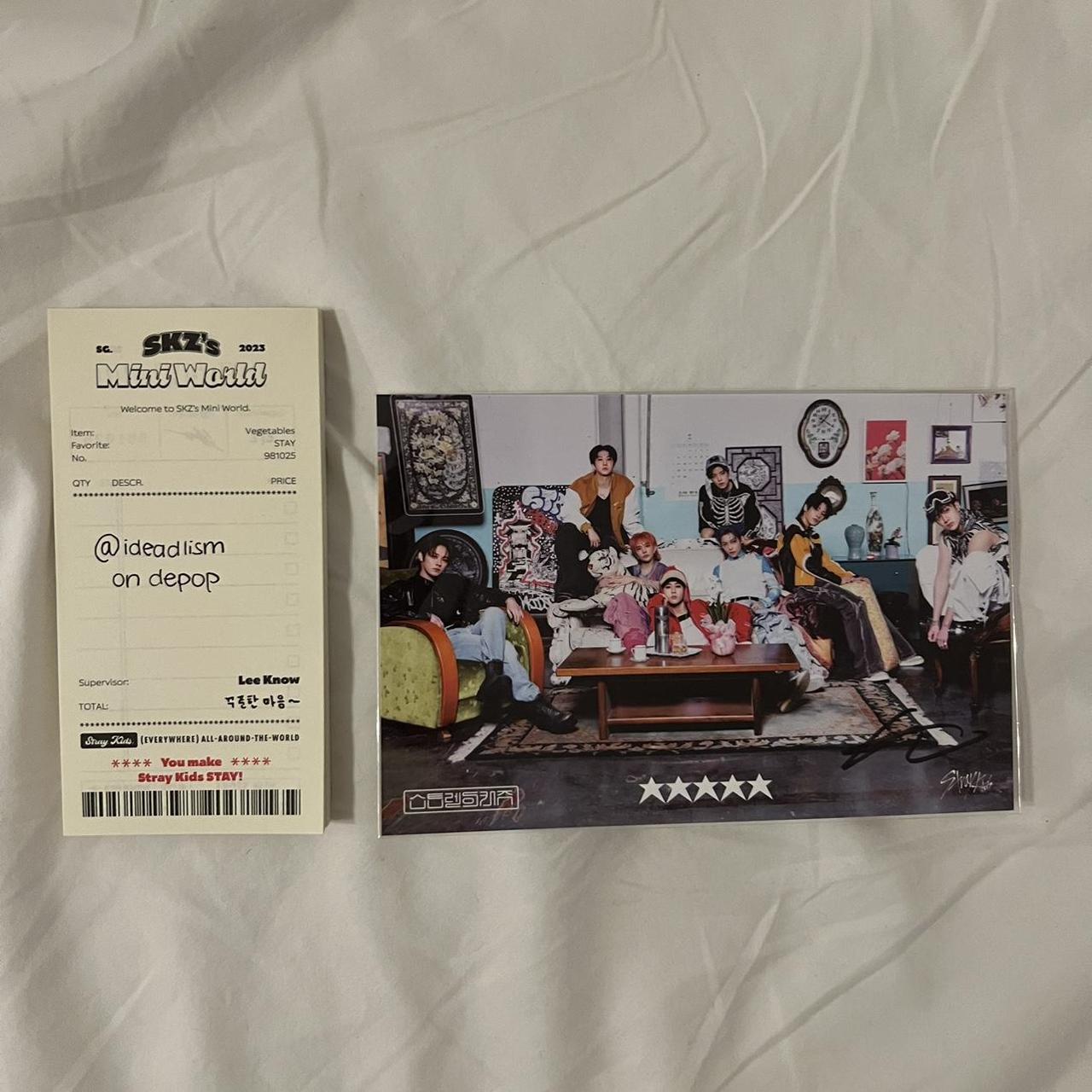 wts signed stray kids postcard lee know signature... - Depop