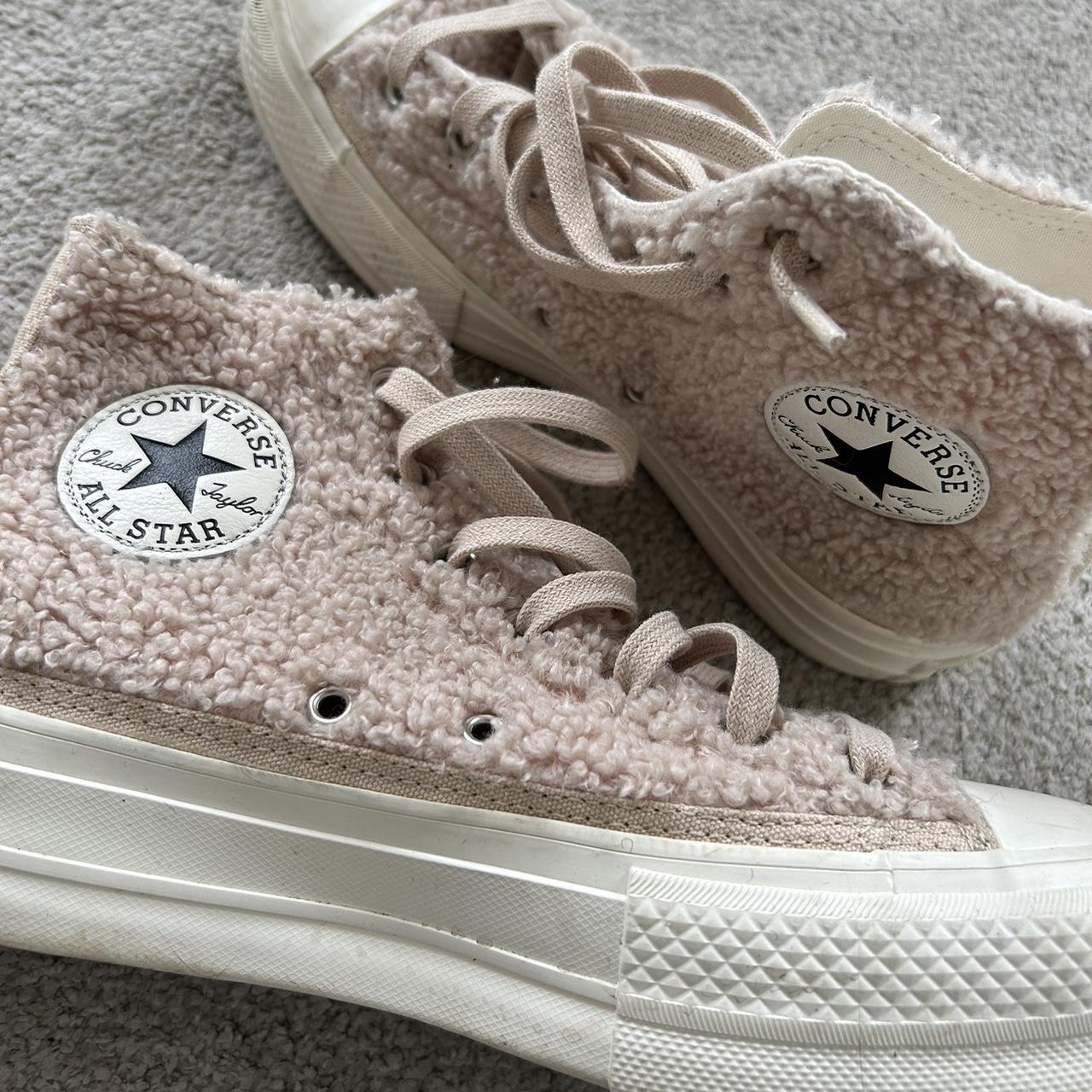 Converse, Shearling Platform, size uk 5, worn a... - Depop