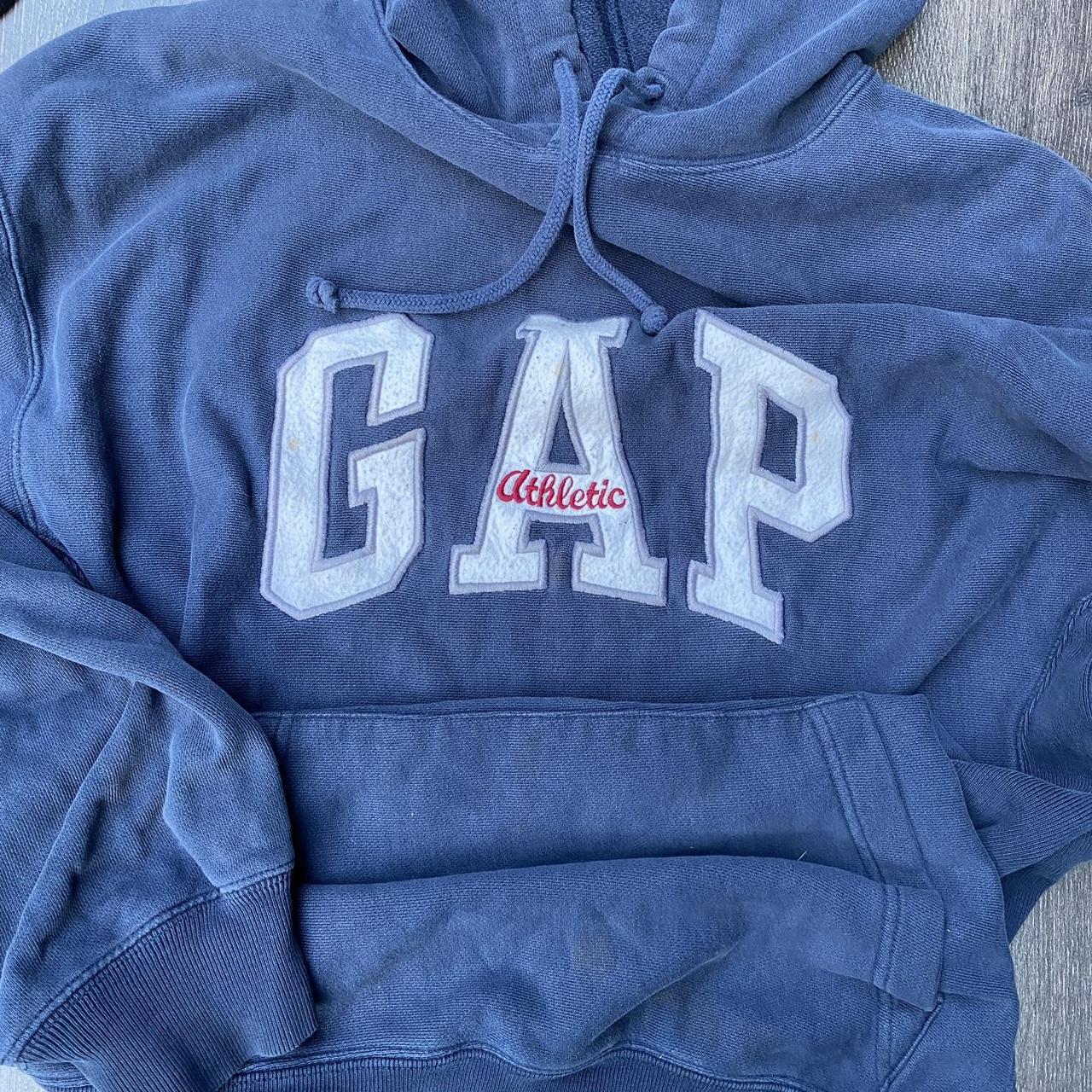 Vintage 90s Gap Athletic Embroidered Hoodie Size -... - Depop