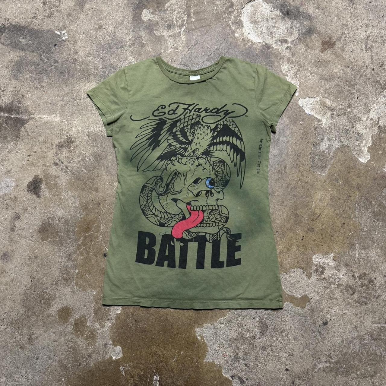 Cute Y2K Grunge Ed Hardy Snake And Eagle Battle... | Depop