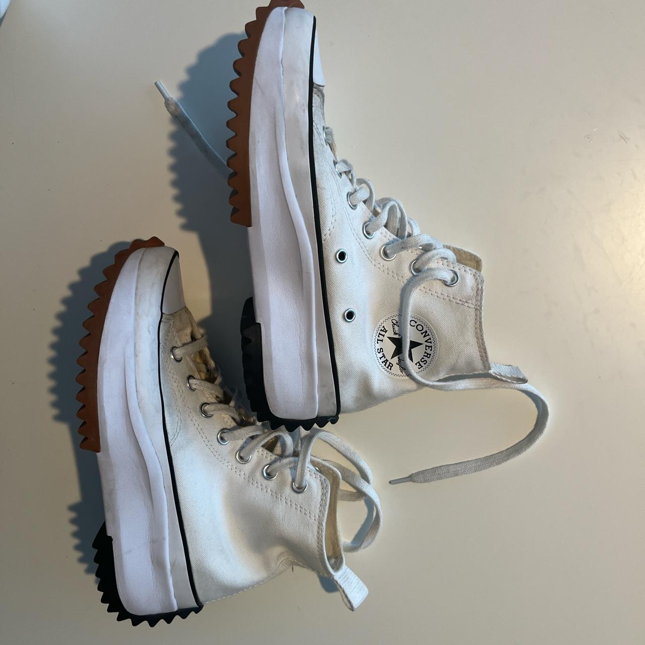 White platform converse Run star hike platform high... - Depop
