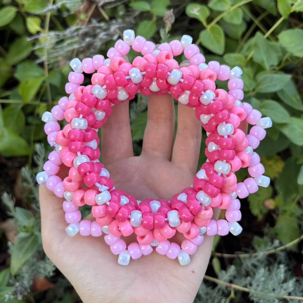 Pink kandi ufo cuff 10 inches around on the inside... | Depop
