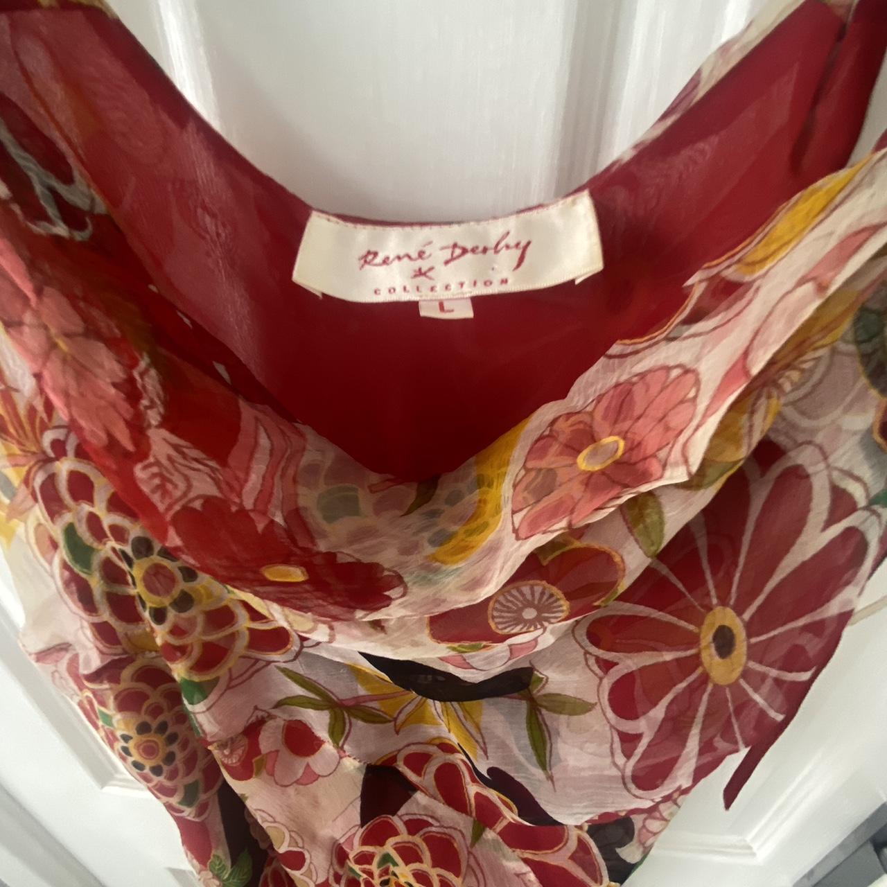 Rene Derhy groovy floral dress with flower & ribbon... - Depop