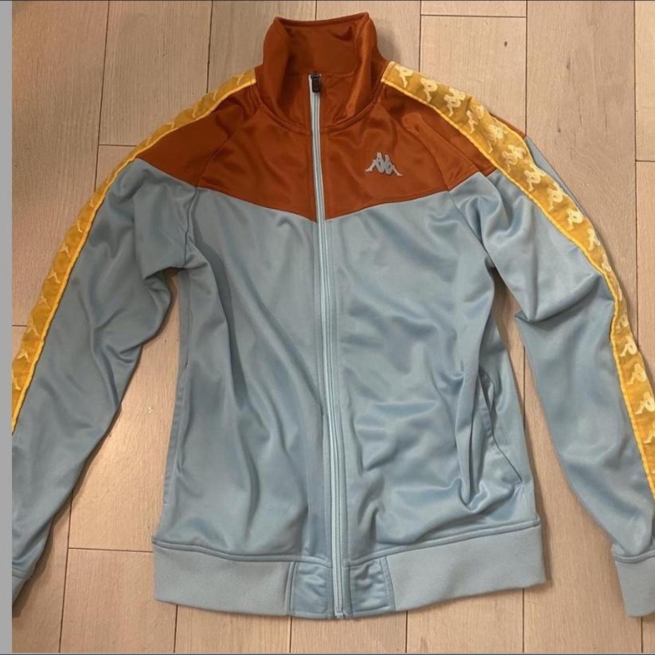 Kappa Men's Yellow and Blue Jacket | Depop