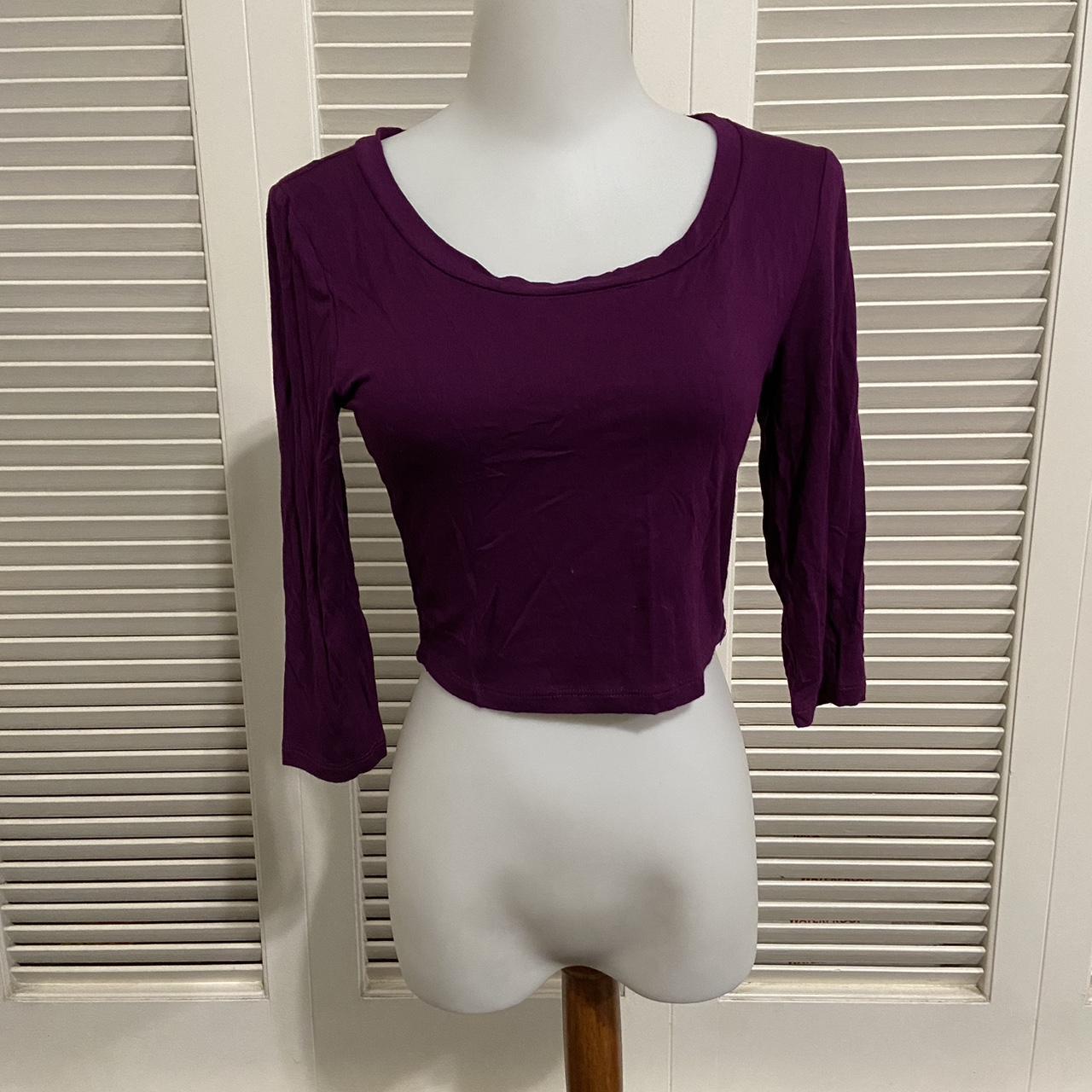 Leith Women's Purple Crop-top | Depop