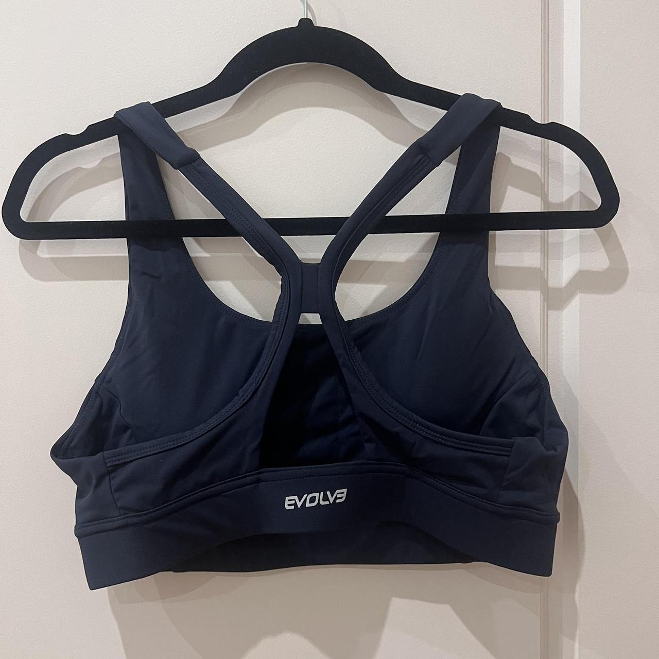 Evolve navy crop top Size L Has been worn once - Depop